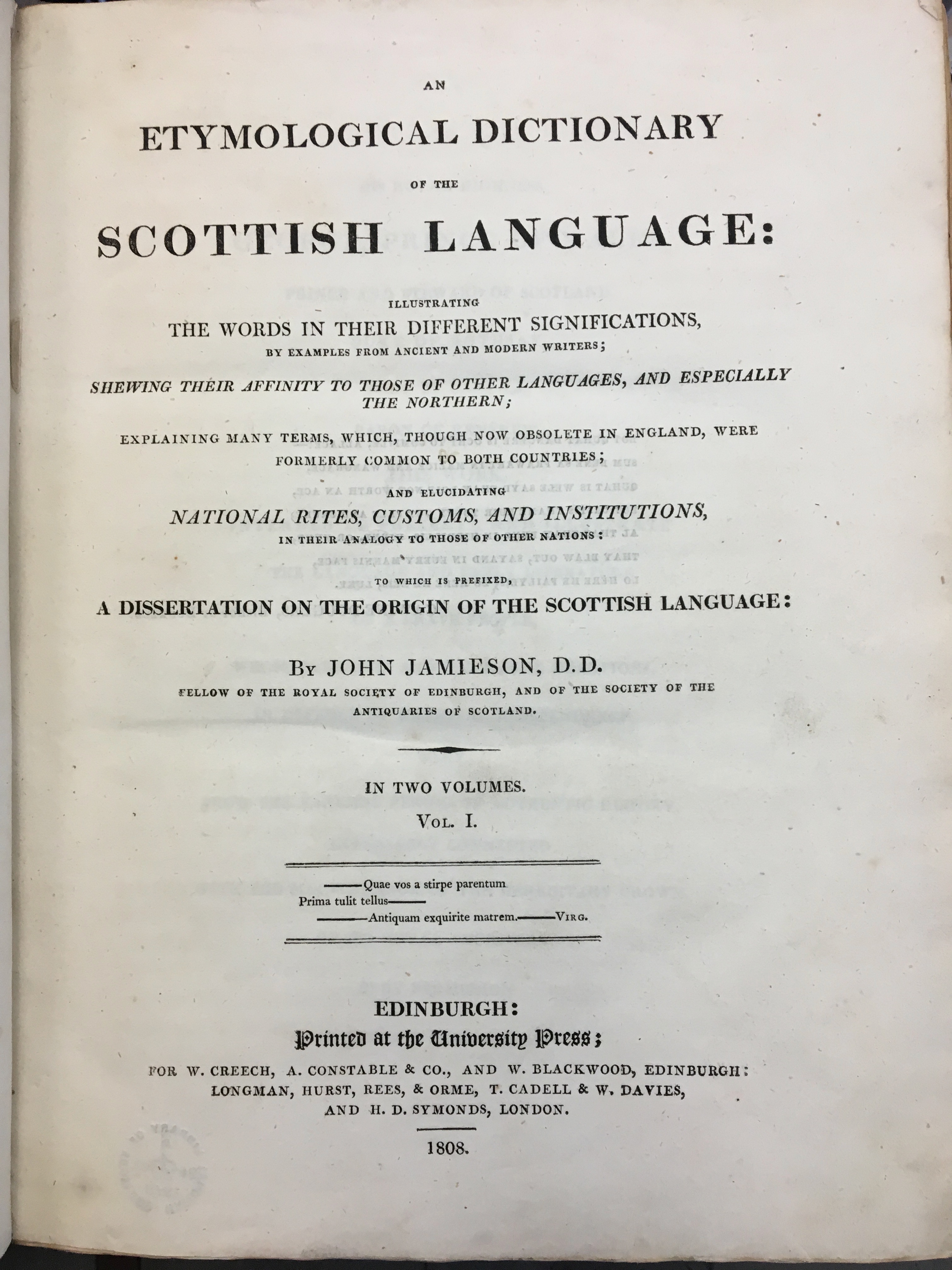 Jamieson's Dictionary of Scots – celebrating the life and lexicography ...